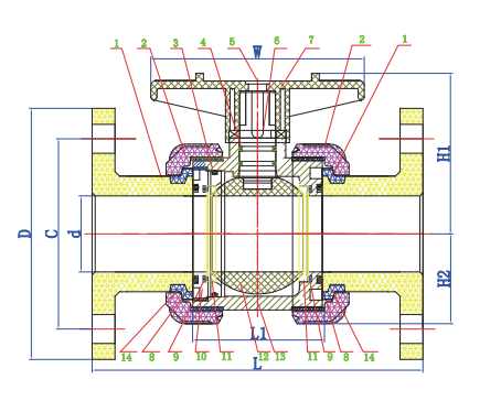 Flanged PVC Ball Valve