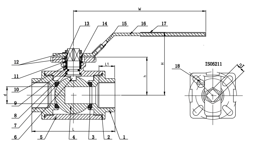 3 Way Stainless Steel Ball Valve - Manual Operation