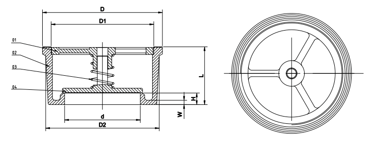 Wafer Inline Single Disc Check Valve