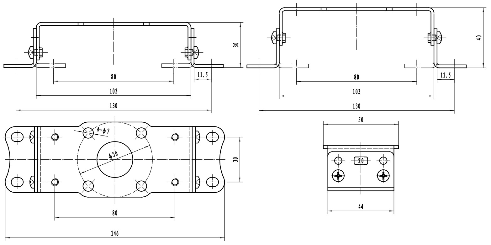 Multi Size 30mm & 40mm Namur Bracket Powder Coated Carbon Steel