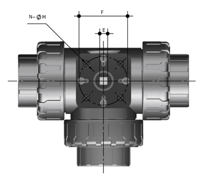 Lever Operated PVC 3 way Ball Valve